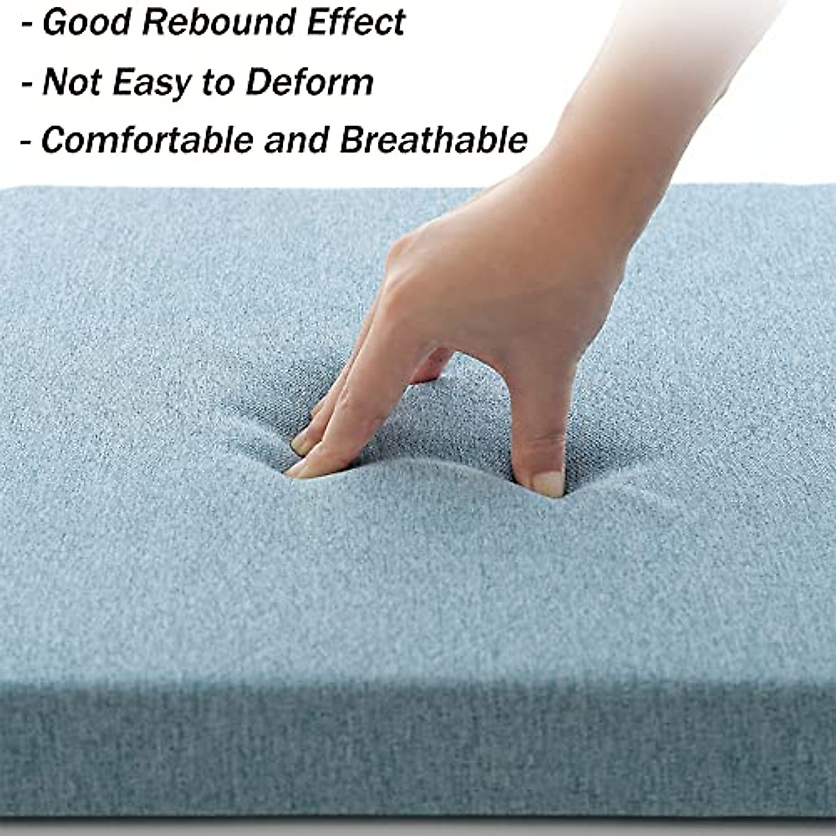 FAJIAYI 5cm Thick Bench Cushion for Indoor Outdoor Furniture 2 3 Seats Long Garden Chair Cushion Patio Bench Swing Cushion Mat for Wooden Bench Cushion, 60x30x5cm, Gray-2