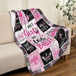 Stbyiz Dance Gifts Throw Blanket 60"x 50" - Dance Recital Gifts for Girls - Ballerina Gifts for Girls Teens - Ballet Dancer Gifts - Best Gifts for Dance Recital for Girls - Gifts for Ballerinas