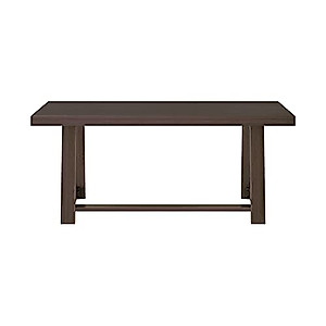 Plank+Beam 72" Farmhouse Dining Table, Solid Wood Kitchen Table, Large Wooden Rectangular Dinner Table for Dining Room, Home Office, Living Room Furniture, Easy Assembly, Walnut Wirebrush