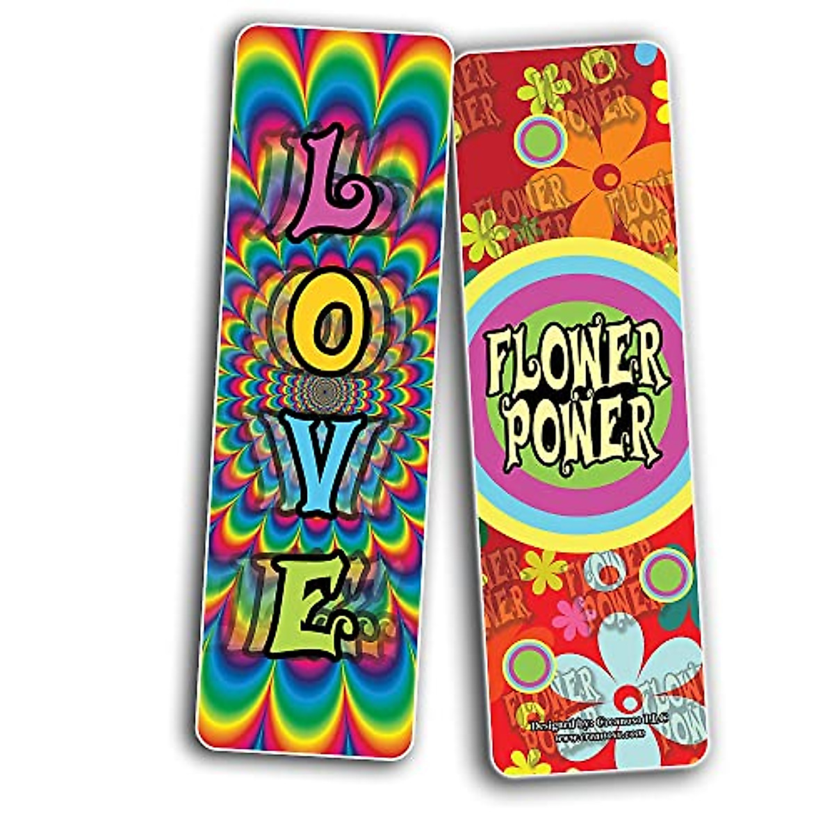 Creanoso Hippie Retro 60's Bookmarks (2-Sets X 6 Cards) – Daily Inspirational Card Set – Interesting Book Page Clippers – Great Gifts for Kids and Teens