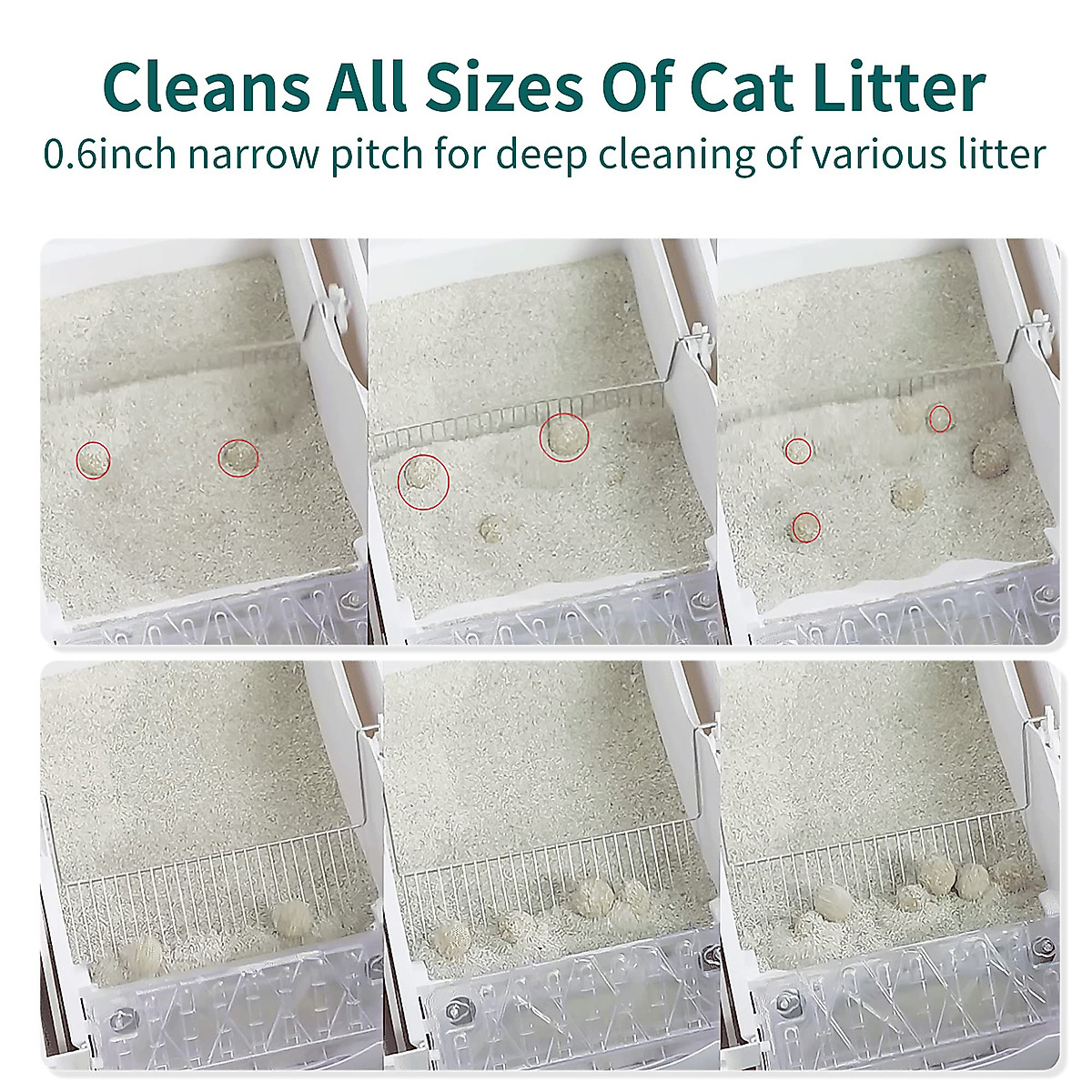 VARLNALY 4.0 Large Semi -Automatic-Cleaning Cat Litter Box, Pull-Out Non-Electric Fully Enclosed Litter Box, Prevents Urine Leakage, Isolates Odor, with Replacement Trash Box 24PCS, White