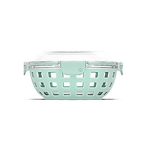 Ello Duraglass Baking Dish, 9x13-3Qt, Tropical Violet & DuraGlass Food Storage Glass Lunch Bowl - Meal Prep Container with Silicone Sleeve and Airtight Lid, 5 Cup, Yucca