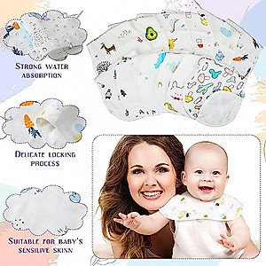 Peryiter 12 Pcs Muslin Burp Cloths 20'' x 10'' 6 Layers Cotton Burping Clothes Animal Fruit Theme Soft Burp Rags Burpy Cloth Bib Hand Muslin Washcloths Absorbent Newborn Face Towels for Baby Boy Girl