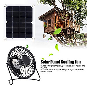 Oreilet 10W Solar Panel Powered Fan, RVs Outdoor Breeding Solar Powered Fan Ventilator, Waterproof Solar Energy Cooling Fan with 4 x Suction Cup, Photovoltaic Solar Panel for Chicken Pet House