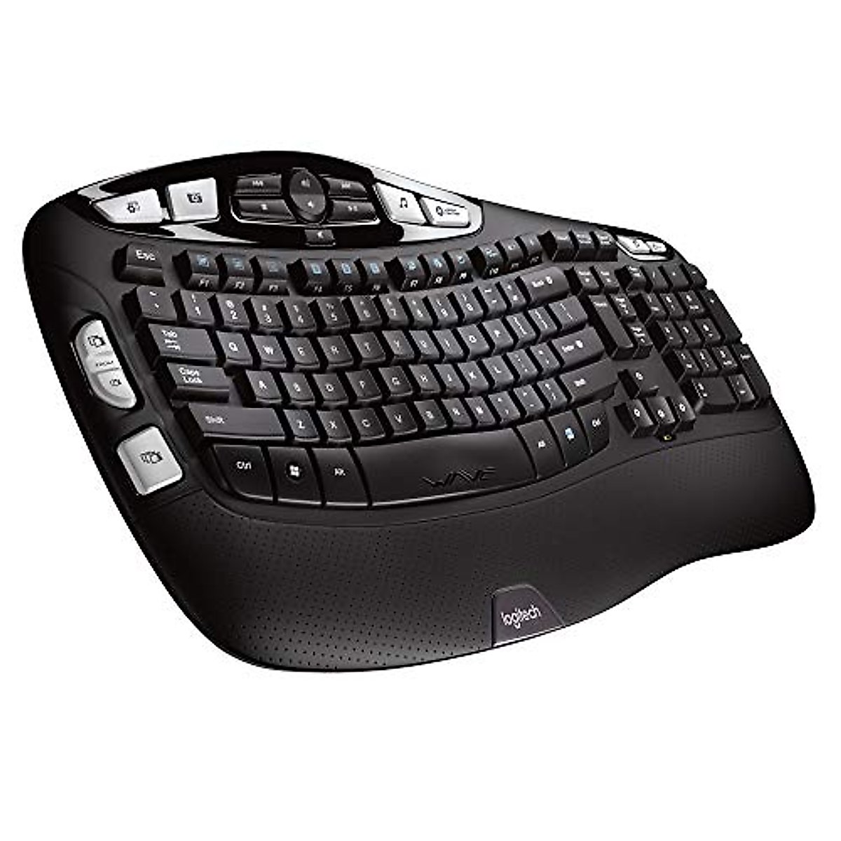 Logitech K350 Wave Ergonomic Keyboard with Unifying Wireless Technology - Black