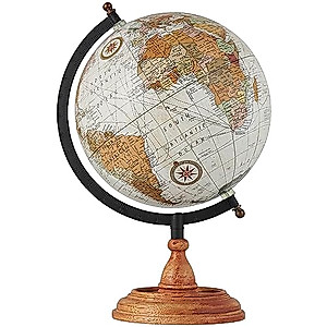 Deco 79 Mango Wood Globe with Wood Base, 9" x 8" x 13", Brown