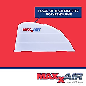 MAXXAIR Maxx I Original Vent Cover - Keep Rain Out & Let Fresh Air In; RV Roof Vent Cover, Zero-Leak Mounting System, Prevents Bugs & Leaves, Eliminates Stale Air, Smoke & Odors, White (00-933066)