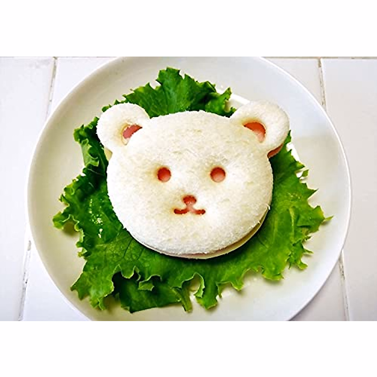Cute Bear Bento Lunch Sandwich & Cookie Cutter. Easy 2 steps. BPA FREE. Made in Japan.
