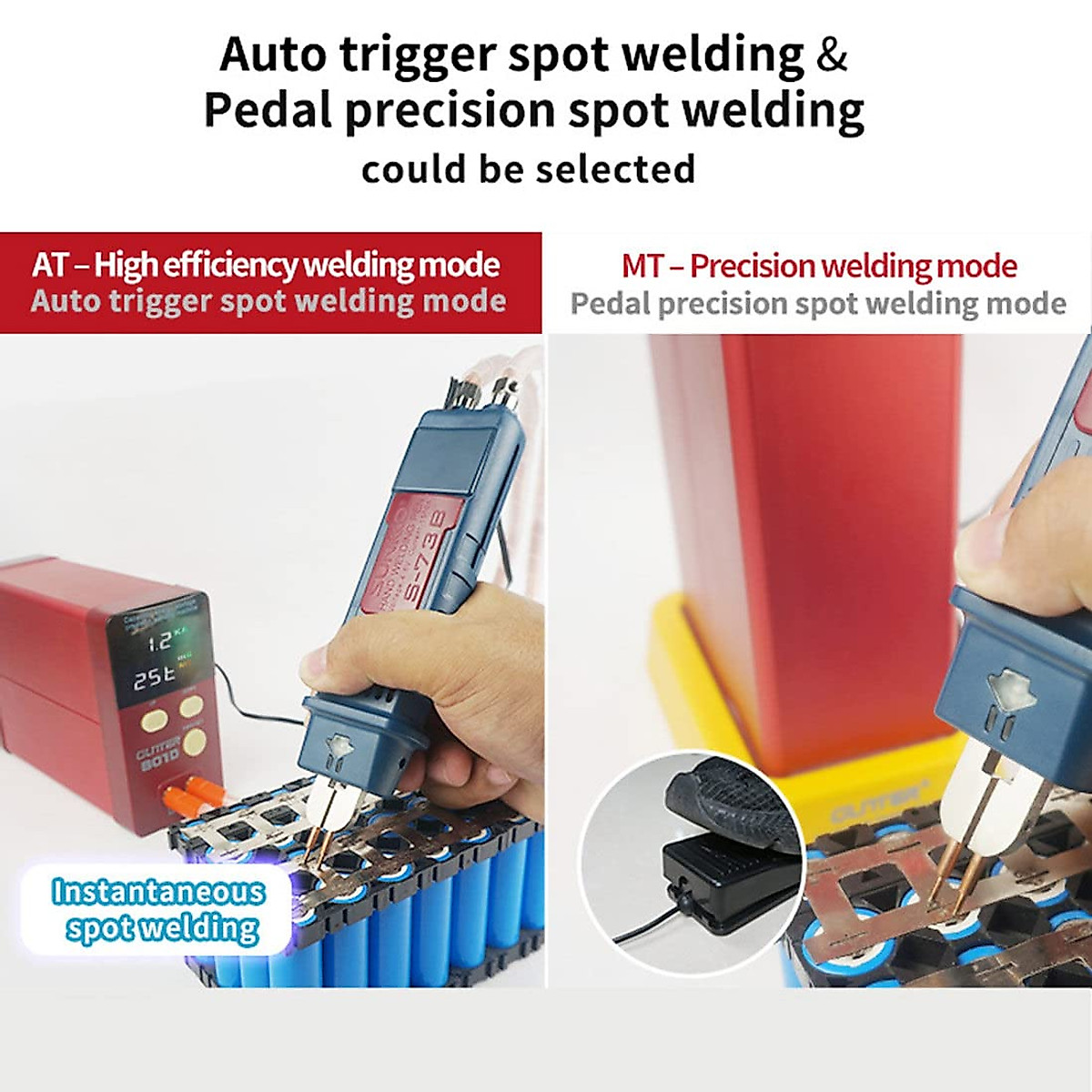 ZWJABYY Industrial Energy Storage Battery Welding Machine,801D Battery Spot Welder,12Kw Pulse Spot Welder,Mini Portable Precision Battery Welding Equipment 110V-220V