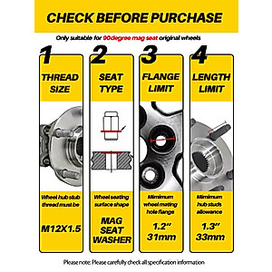 MIKKUPPA M12x1.5 Lug Nuts - 20pcs One-Piece Chrome OEM Style Mag Seat Lug Nuts - Replacement for Toyota Lexus Scion Pontiac Factory Wheels