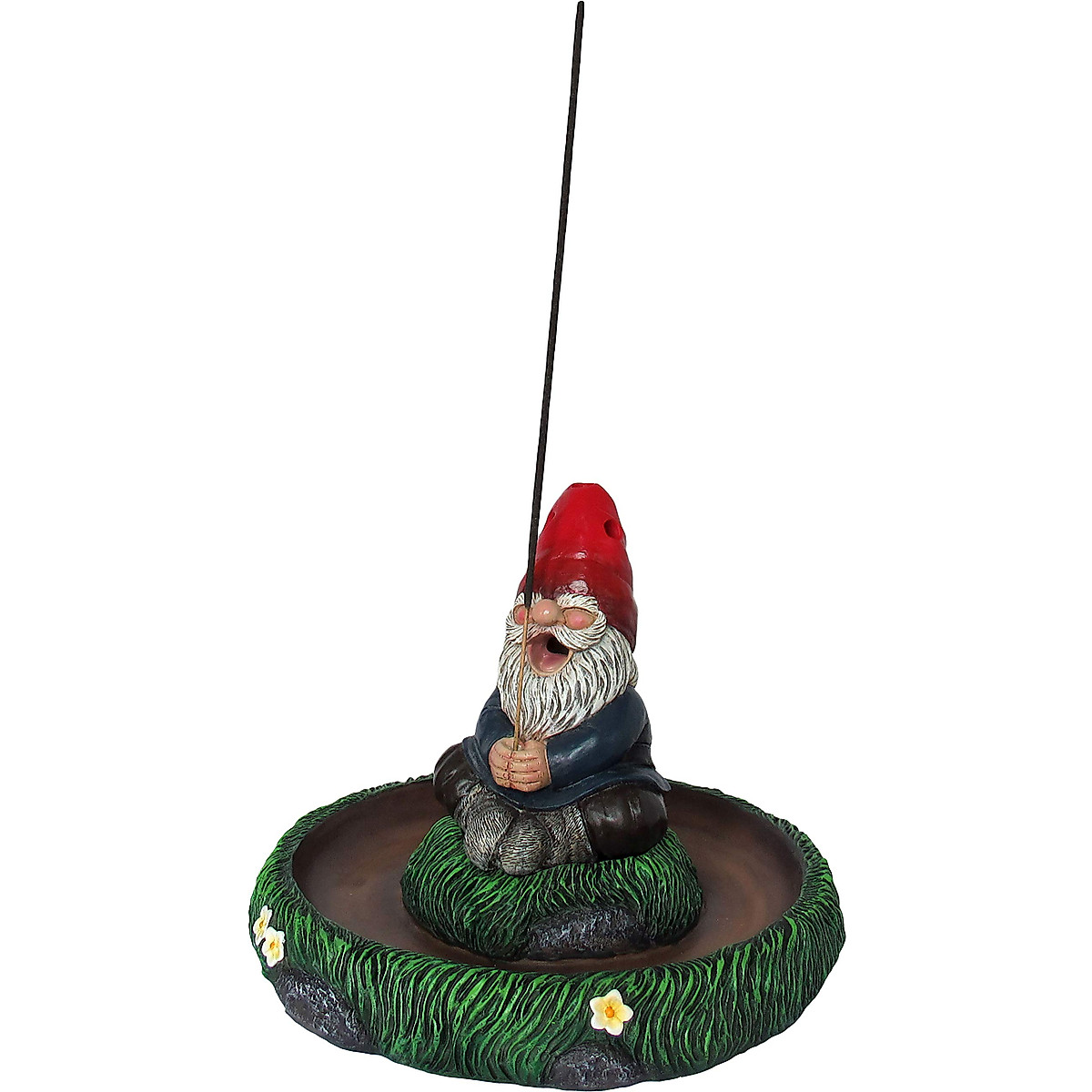 World of Wonders Ol' Smokey Gnaughty Gnomes Series Garden Gnome Incense Holder | Meditation Gifts for Your Home Office | Home Fragrance Products and Aroma Therapy - 7.5"