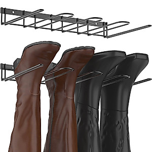 PrimZooty Boot Rack Wader Hanger Wall Mounted- (4 Pair) Sturdy Metal Boot Organizer, Tall Shoe Holder for Closet, Entryway, Indoor, Garage