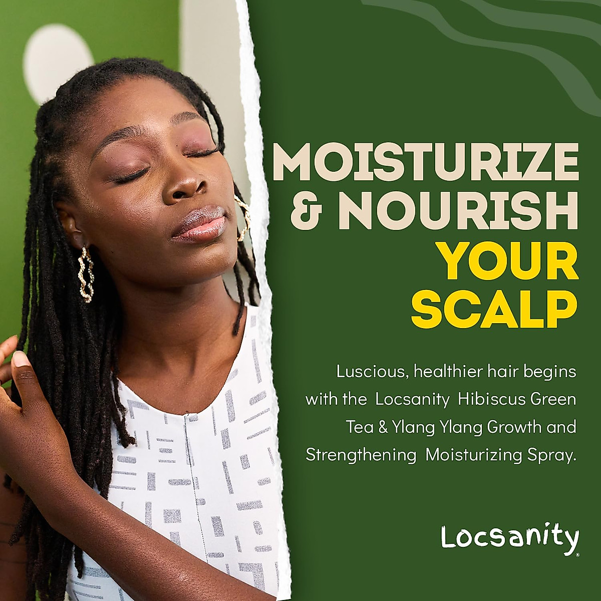 Locsanity Hibiscus Green Tea Hair Growth Spray for Dreadlocks and Loose Hairstyles Hair Care Treatment – Loc Moisturizer for Thicker, Fuller, Longer Hair (8oz)