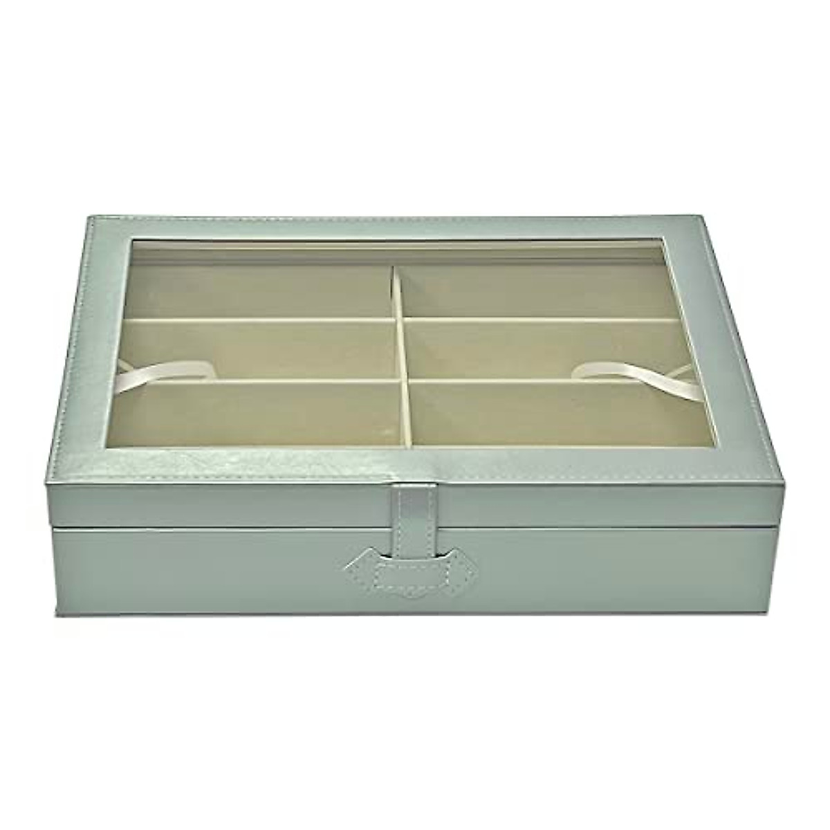 UnionPlus 8-Slots Sunglasses Case Organizer, Eyeglass Glasses Display Holder Collector, Multiple Sunglasses Storage Case, Pearly-lustre Green