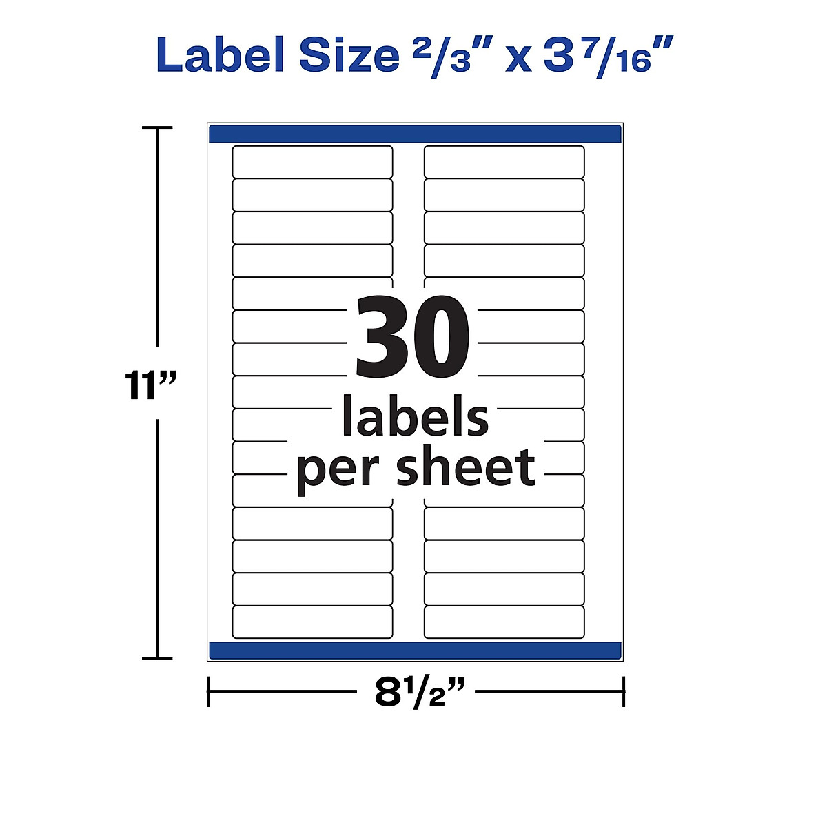 Avery File Folder Labels, 6667 x 3.4375", White, Pack of 150 (08593)