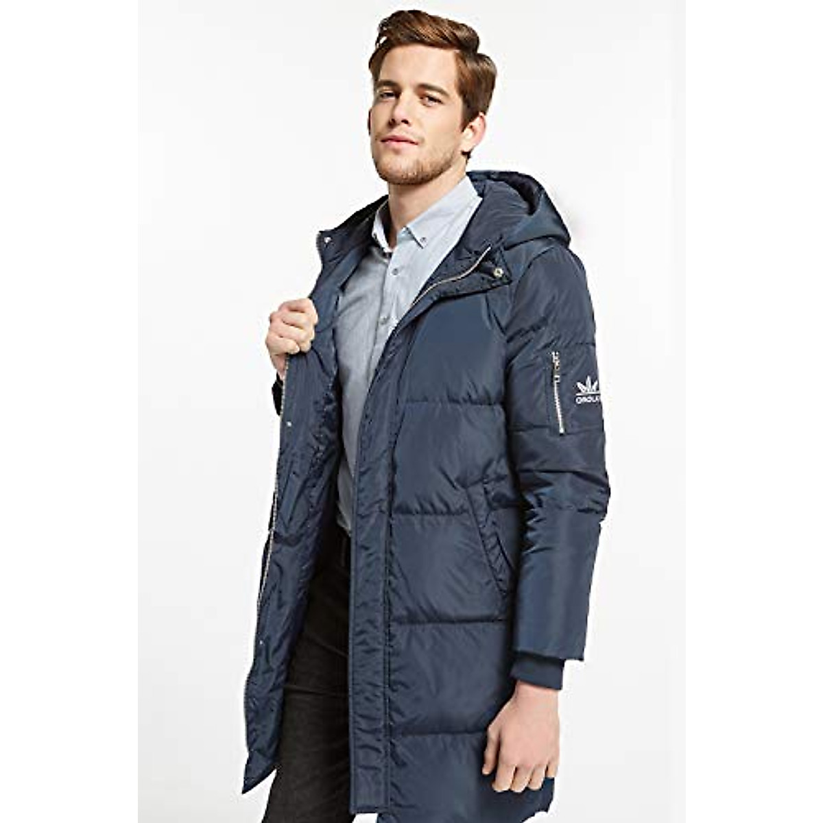 Orolay Men’s Thickened Down Jacket Winter Warm Down Coat Navy