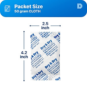 Dry & Dry 30 Gram [20 Packets] Silica Gel Packets Desiccants, Silica Packets - Rechargeable Silica Gel Packs, Silica Gel Packets, Desiccants Packets, Silica Gel