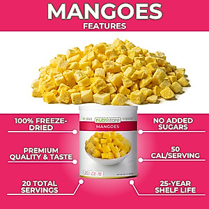 Nutristore Freeze Dried Mangoes | #10 Can Fruit | Perfect Healthy Snack | Emergency Survival Bulk Fruit Food Storage | Amazing Taste & Quality | 25 Year Shelf Life