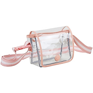 Eastsport Clear Handbag Bundle Set, Heavy Duty PVC Transparent See Through Daypack Tote Bag for College Workplace, Blush