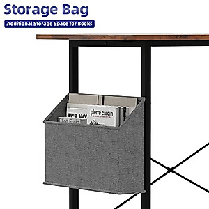 Pamray 32 Inch Computer Desk for Small Spaces with Storage Bag, Home Office Work Desk with Headphone Hook, Small Office Desk Study Writing Table