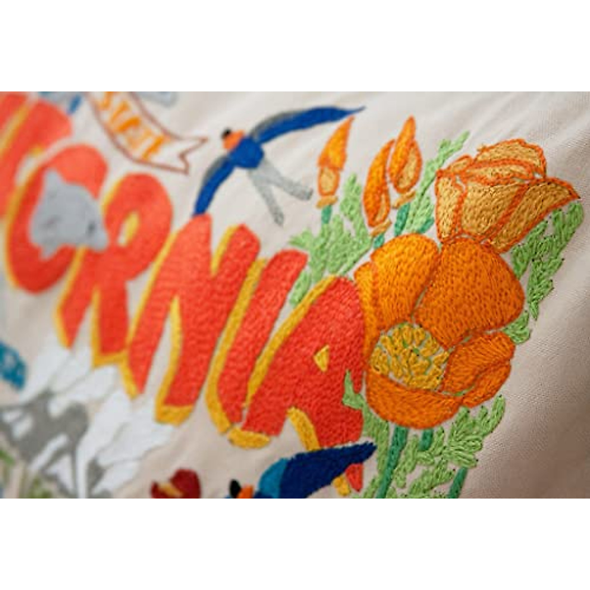 Catstudio California Embroidered Decorative Throw Pillow