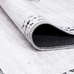 Bloom Rugs Mysia Washable 4x6 Rug - Ivory/Black Modern Geometric Area Rug for Living Room, Bedroom, Dining Room, and Kitchen - Exact Size: 4' x 6'