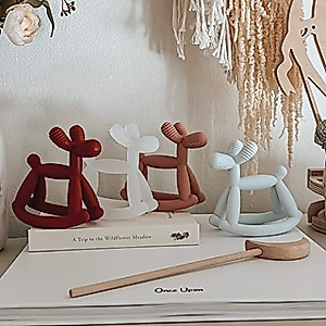 Smooch Rocking Teething Toys for Babies 0-6 Months, 12, 18 - Easy to Hold Silicone Baby Teether, Soft Infant Teething Toys Provides Baby Teething Relief & Soothes Sore Gums (Mint)