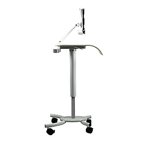 Rolling Medical Workstation – CTA Height Adjustable Mobile Secure Medical Workstation Cart for iPad 10th Gen 10.9" - iPad 7/8/9 Gen 10.2”- iPad Pro 11” - iPad Air 4 - Galaxy Tab S3 - White (QPAD-HRSW)