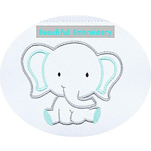 APPLE PIE ORDER Storage Basket with Embroidery, Foldable Animal Toy Storage Bins/Cube/Box/Organizer for Kids, Boys and Girls Room, Baby & Nursery. (Elephant)