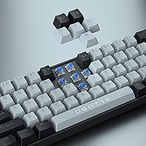 UBOTIE Wired Mechanical Gaming Keyboard, 60% 68keys Compact FPS Game USB Keyboards with Clicky Switches, Multi LED Backlit for PC Mac Xbox