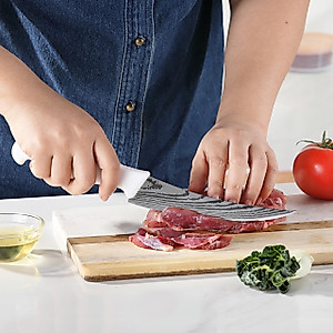 Boning Knife, Little Cook 6-inch Fillet knife, Stainless Steel Blade deboning Knife, Great for Meat Cutting, Fish, Poultry, Chicken (Dishwasher Safe, White)