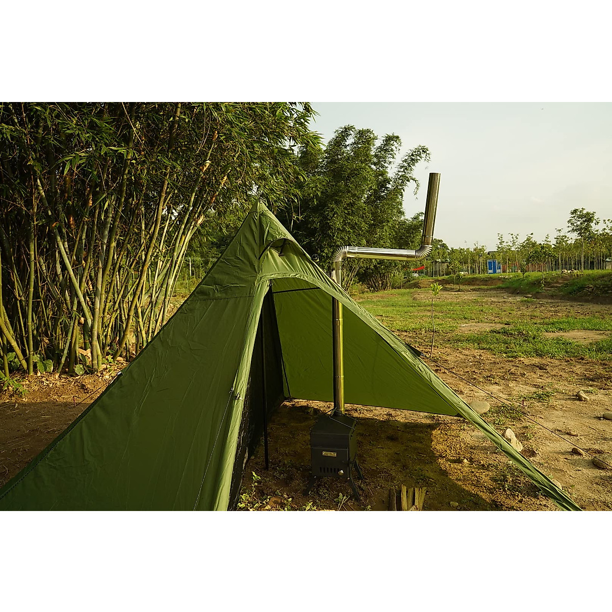 Elbow Pipe 2 PCS 90 Degree Chimney Stainless Steel Flue for Outdoor Camping Wood Stove Diameter 2.36"