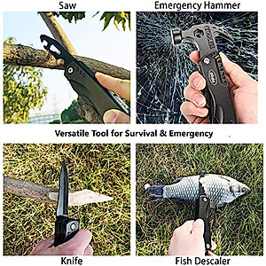 Camping Hammer Multitool Stocking Stuffers for Men Dad, 14 in 1 Mini Hammer Camping Gear Survival Tool for Men, DIY Handyman(hammer)