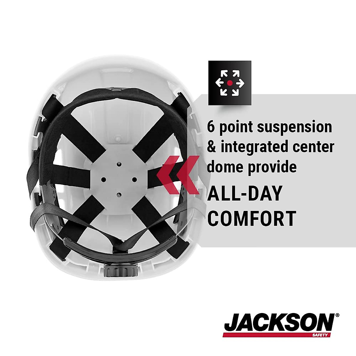 Jackson Safety CH400V Climbing-Style Hard Hat - Vented Construction Helmet with Chin Strap & Cup - ANSI Z89.1 & OSHA Compliant - (Multiple Colors)