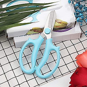 Jasni Garden Pruning Shears Scissors with Comfort Grip Handle, Premium Steel Professional Floral Scissors, Perfect for Arranging Flowers, Pruning, Trimming Plants, Gardening Tool (Blue)