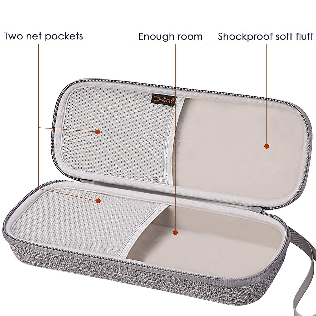 Canboc Stethoscope Carry Case,Hard Stethoscope Case for 3M Littmann Classic III, Lightweight II S.E, Cardiology IV Diagnostic, MDF Acoustica Deluxe Stethoscopes with Pocket for Nurse Accessories, Grey