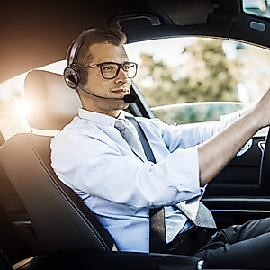 RAOPINGX Trucker Bluetooth Headset Wireless Headset with Mic Over The Head Headset On Ear Car Earphones Office Earpiece for Cell Phone Bluetooth V2.1 Compatible for iOS & Android