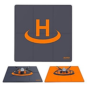 VCUTECH Drone Landing Pad Weighted 20 inch(50cm) for DJI Mini 3 Pro Accessories, Mavic 3, Mavic Air 2/2S, DJI Mini 2 Accessories, DJI FPV Drone, DJI Avata Fly More Kit Drone Accessories (Black)