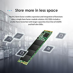 Transcend 120GB MTS820S M.2 2280 SATA3 SSD, Internal Solid State, Compatible with Laptop & PC Desktop - TS120GMTS820S