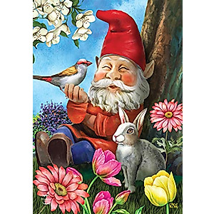 Garden Gnome Spring Garden Flag Floral 18" x 12.5" Briarwood Lane