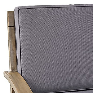 Christopher Knight Home Keanu Outdoor Wooden Club Chairs (Set of 2), Gray/Dark Gray