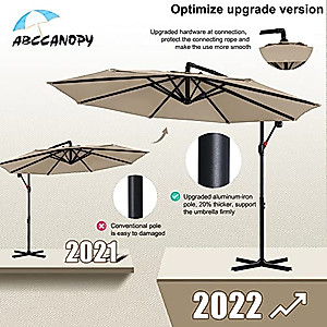 ABCCANOPY Cantilever Patio Umbrellas 9FT Khaki