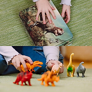 PLAYVIBE Dinosaur Toys for Kids 3-5 – 12 Realistic Small Dinosaur Figures with Storage Box, 5-7 Years Old – Toddler Boy Dino Toys