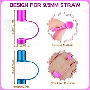 60 Pieces Colorful Drinking Straw Caps Reusable Plastic Drinking Straw Plugs Straw Cover Straw Tips Lids for Straws in 6 Colors (Basic Colors, 9.5 mm)