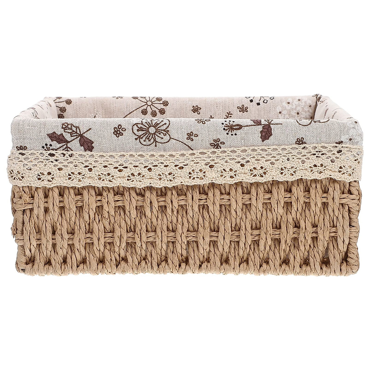 Cabilock Hyacinth Desktop Lined Beige Shelves Container Hand Sundries Countertop Living Cloth Flower Holder Liner Small Toilet Xxcm Towels Fabric Shelf Baskets Wicker Makeup Straw