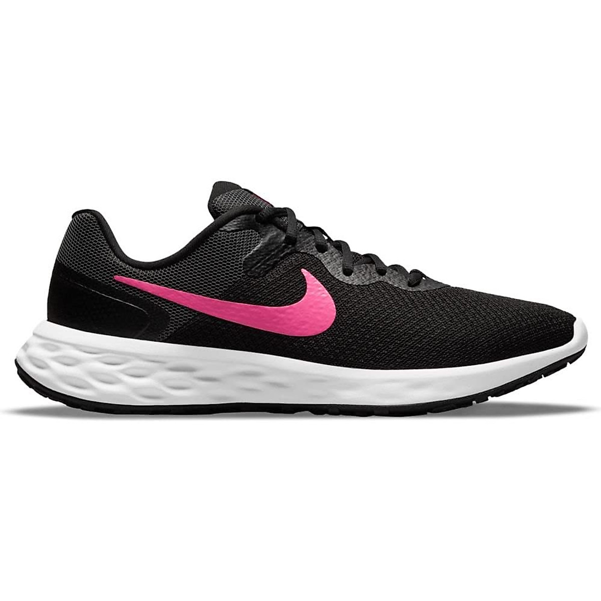 NIKE Women's Race Running Shoe, Black Hyper Pink Iron Grey, 6.5