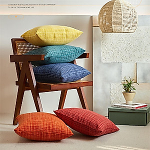 WUWUSU 18x18 Inches Outdoor Pillow Inserts Set of 2, Waterproof Decorative Throw Pillows Insert, Square Pillow Form for Patio, Furniture, Bed, Living Room, Garden YELLOW