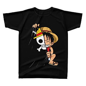Anime T-Shirt Straw Hat Short Sleeve for Youth Men Women Kids Boys Girls 1M