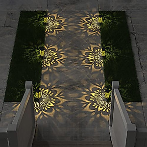 twinkya 6 Pack Small Solar Lights Outdoor Garden Decor Waterproof Decorative Solar Pathway Landscape Lights for Patio Yard Path Backyard Walkway Sidewalk Driveway Decor (6 Pack, Black)