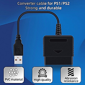 OSTENT USB Adapter Converter Cable Cord for Sony PlayStation 1/2 PS One PSX Wired Controller Gamepad Joystick to PC Laptop
